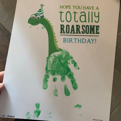 Handprint Art / Totally Roarsome / Happy Birthday / Kids Handprint ...