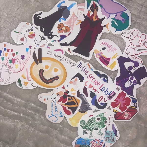 Orange Disney Sticker Pack for Water Bottles and Phone Decals Disney ...