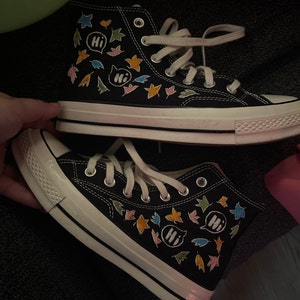 Converse Halloween Custom, Embroidered Ghost Mushroom Converse ...