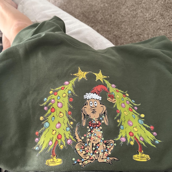 Whimsical Christmas Tree Shirt, With Dog Max Whoville Tree Sweatshirt ...