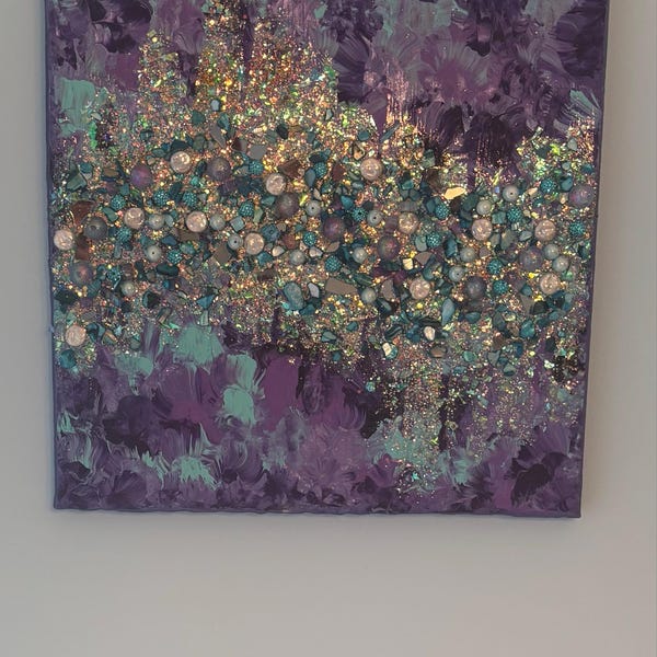 City Lights - Pretty Glitter Abstract Art, Glitter Wall Art, Abstract ...