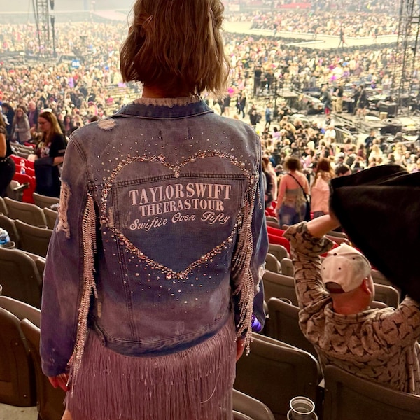 CUSTOM Concert Jean Jacket! Bling and Fringe! BTS,SWIFTIE - Etsy