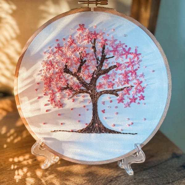 Flower Moon Embroidery Pattern, Instant Download, Floral Celestial ...