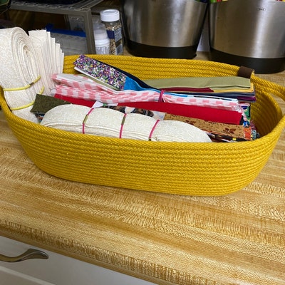 Rope Basket, Rope Tray, Tray, Wood Handles, Kitchen Basket, Wedding ...