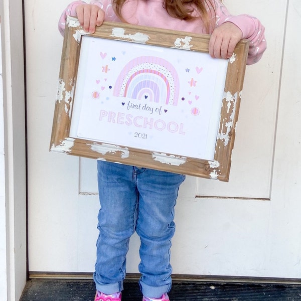 First Day of Preschool Sign / First Day of School Sign / Printable ...