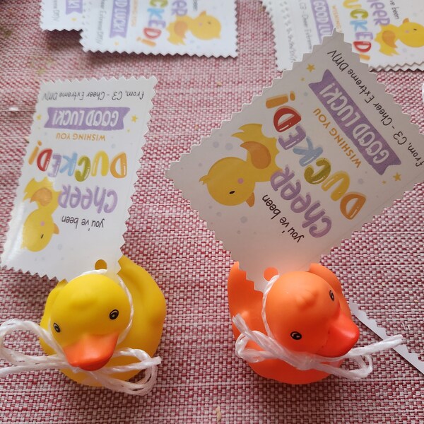 Cheer Duck Tags, You've Been Ducked Tag for Cheerleader Good Luck, Duck ...