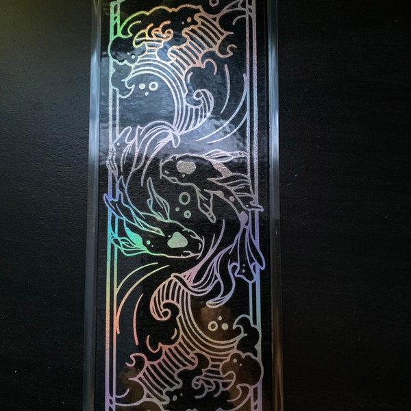 Fish Pisces Ying Yang Foil Art Bookmark - Etsy
