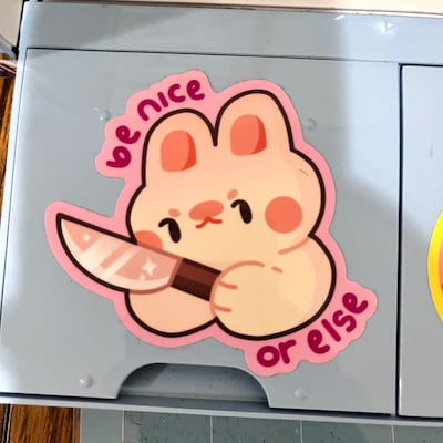 Funny Bunny Vinyl Stickers Die-cut Matte Vinyl Sticker 3 - Etsy