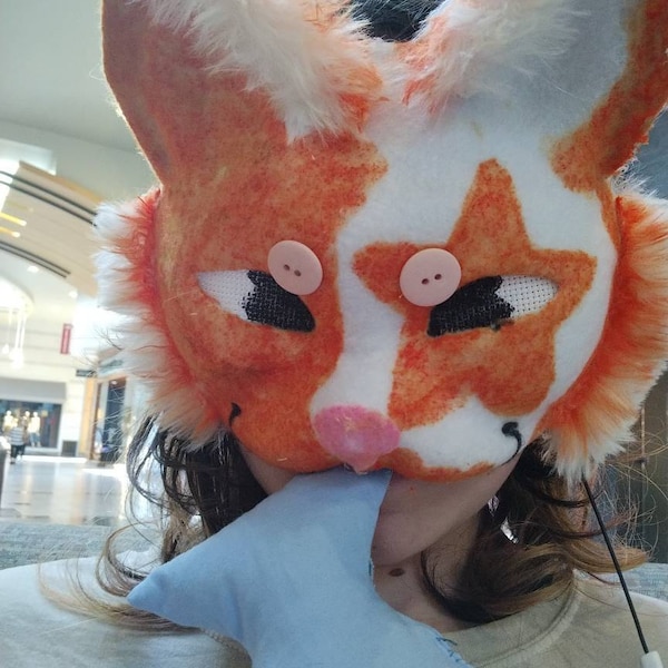 HQ | Grey & White Therian Mouse Mask! - Etsy