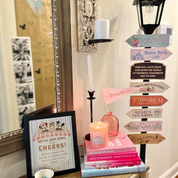 Disneyland Party Directional Sign, Mickey Birthday, Princess Birthday ...