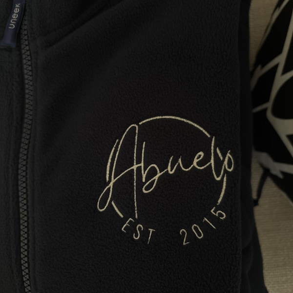 Personalised Embroidered Fleece Jacket-custom Text Work Wear Zip up ...