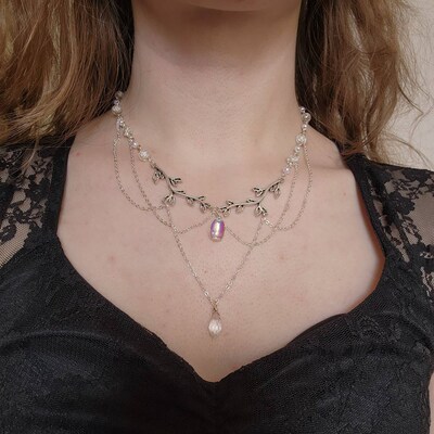 Handmade Dainty Delicate Ethereal Elegant Silver Blue White Crystal ...