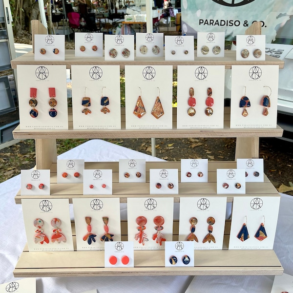 Card Display in Ply Wood - Easy Assemble Postcard Stand for Market and ...