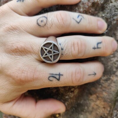 Pentacle Ring Sterling Silver Pentacle Ring ALL SIZES - Etsy