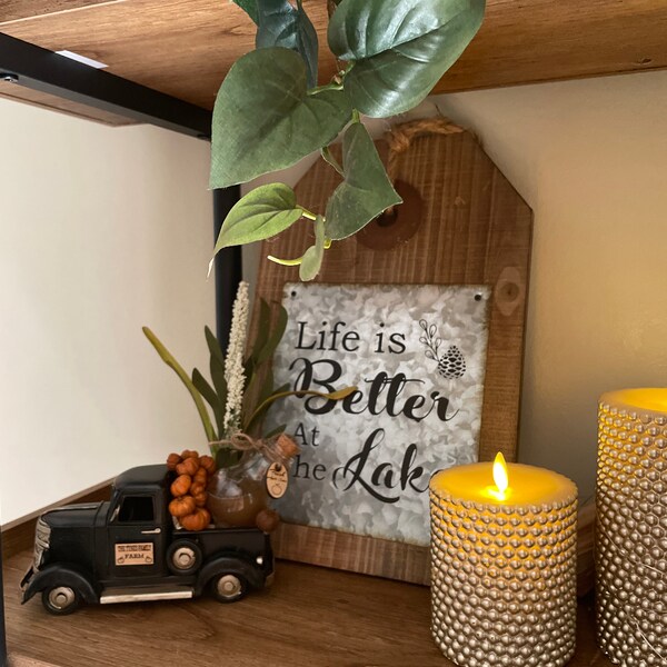 Fall Metal Truck Tiered Tray Decor Fall Personalized Truck Decor ...