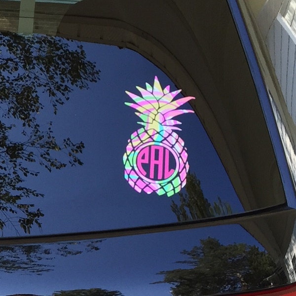 Preppy Pineapple Monogram Vinyl Decal in Your Choice of Great Patterns ...