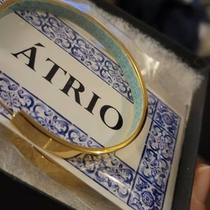 Atrio Tile Ring Portugal Gold Blue Tiles Stainless STEEL Portuguese ...