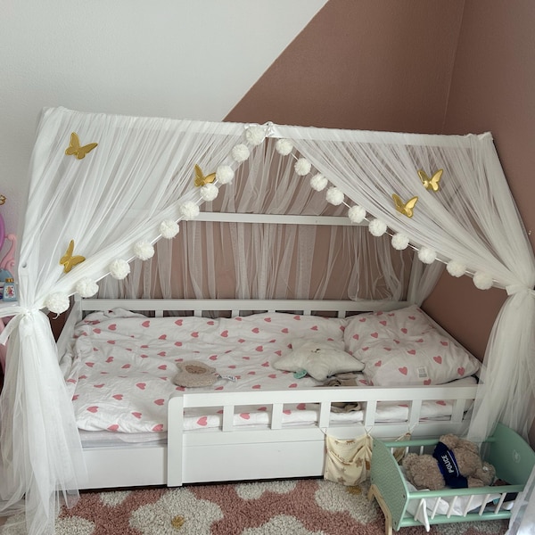 Honey Foam Montessori Bed Canopy, Kids Bed Canopy, Montessori Bed ...