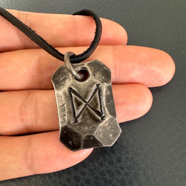 Hand-forged Viking Rune Pendants - Made of Hammered Steel - Choose Your ...