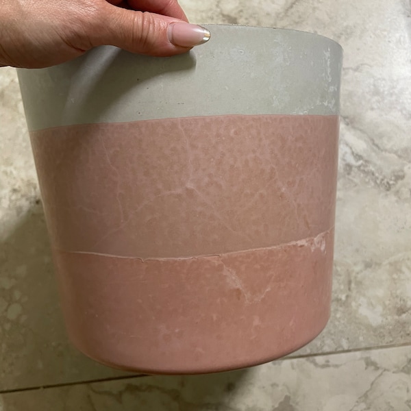 6 Inch Geode Pot Concrete Pot Hand Painted Pot Stone Pot Crystal Pot ...