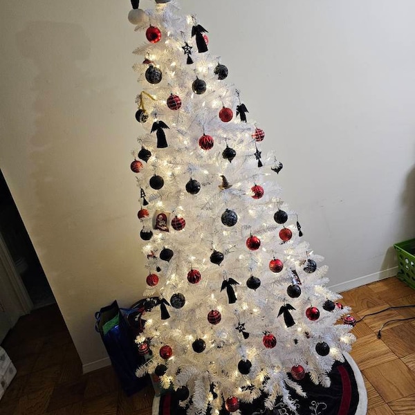 Creepy Skull Christmas Tree Topper W/ Handmade Santa Hat-holiday Horror ...