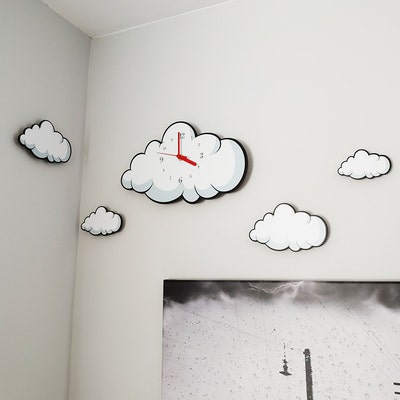 Cloud Wall Clock - Etsy