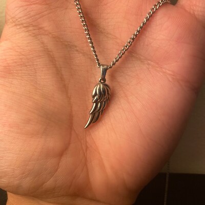 18k Silver Angel Wing Compass Pendant Chain Compass Necklace Compass ...