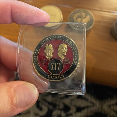 AA Personalized Wooden Anniversary Coin Swarovski Crystals Medallion ...