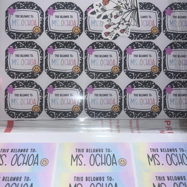 Teacher Book Labels Teacher Name Labels Personalized Teacher Stickers ...