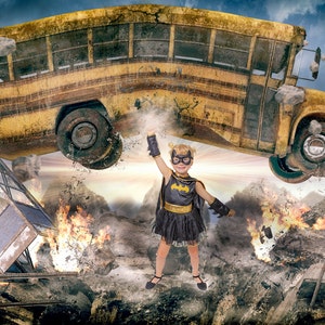 Bus Superhero Digital Background or Digital Backdrop Photo - Etsy