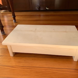 Unfinished Wood Step Stool, 4 Wooden Step Stool, Unfinished Pine ...