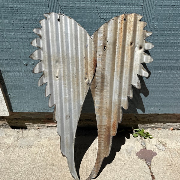 Angel Wings Corrugated Tin, Metal Angel Wings, Corrugated Metal Signs ...