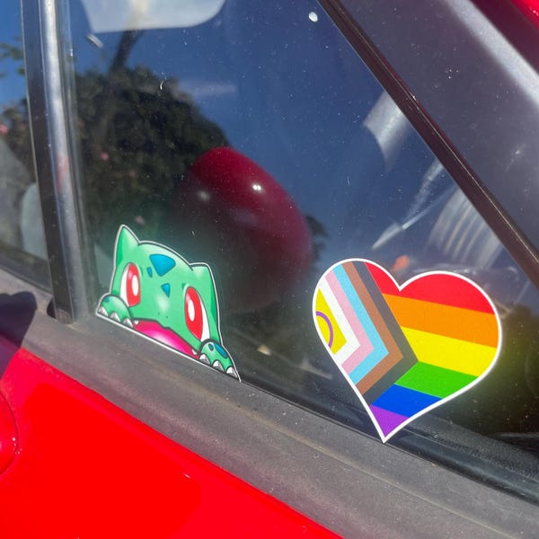 Bulbasaur Cute Peeking Sticker - Waterproof Vinyl Sticker | Aussie ...