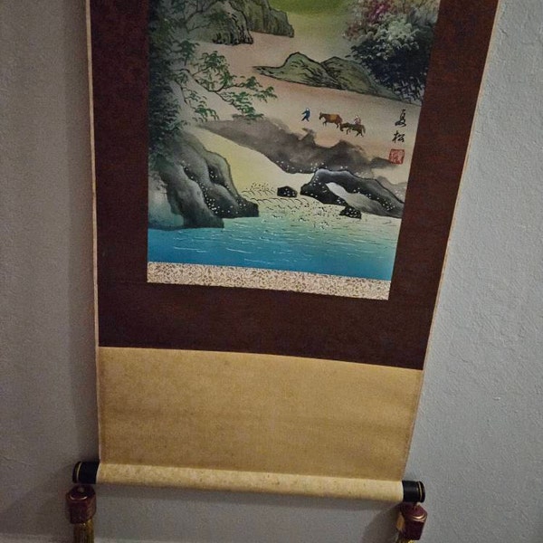 Antique Japanese Calligraphy Scroll, Japan Inc , Kakejiku, Kakemono ...