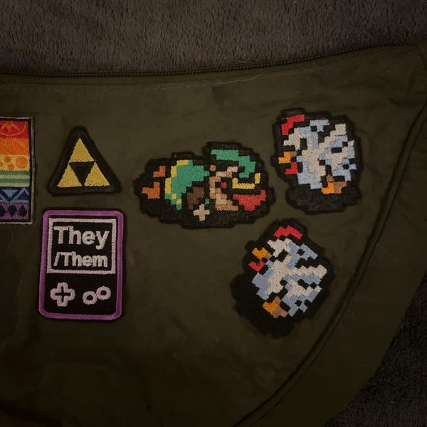 8 Bit Mario or Luigi Racoon Tail Shiny Metallic Embroidery Iron on ...