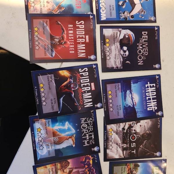 10 Personalised Platinum Trophy Cards - Etsy UK