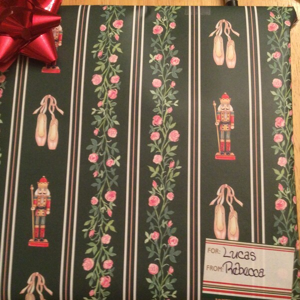 Gift Wrap Sheets - Nutcracker Rose / Christmas Ballerina, Holiday ...
