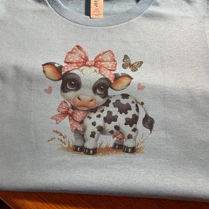 Cute Cows Watercolor Clipart Cute Pink Bow Baby Cow PNG and JPG ...