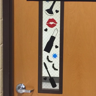 Makeup Pattern Wall Decal Custom Vinyl Cosmetics Pattern Stickers Glam ...