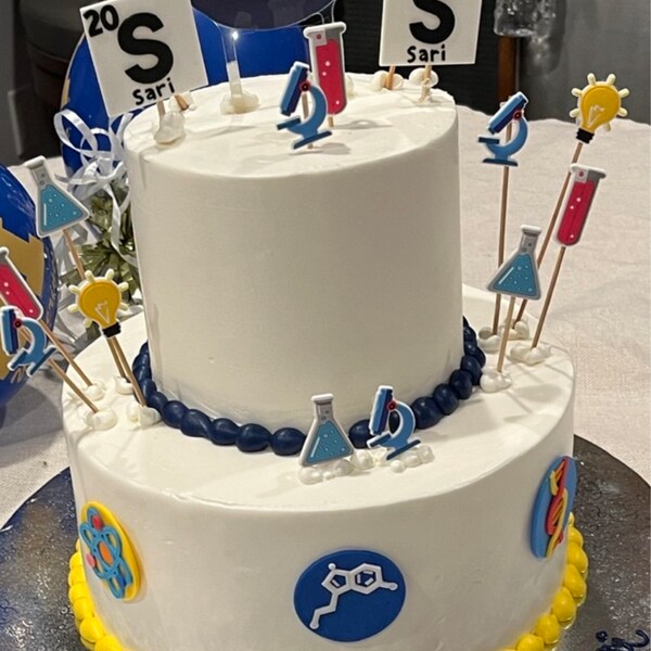 Science Themed Edible Custom Fondant Cupcake Toppers - Chemistry ...