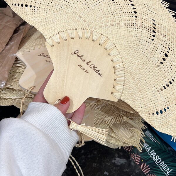 Woven Fans / Wedding Hand Fans Personalized / Bridesmaid Gift Unique ...