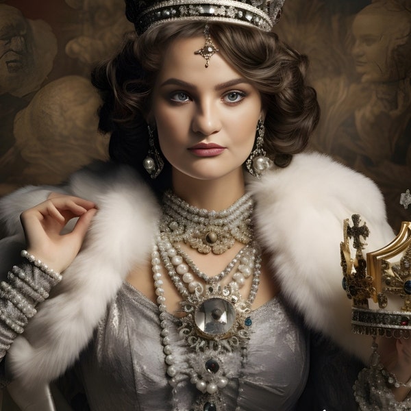 Custom Queen Royal Portrait From Photo, Renaissance Portrait, Custom ...