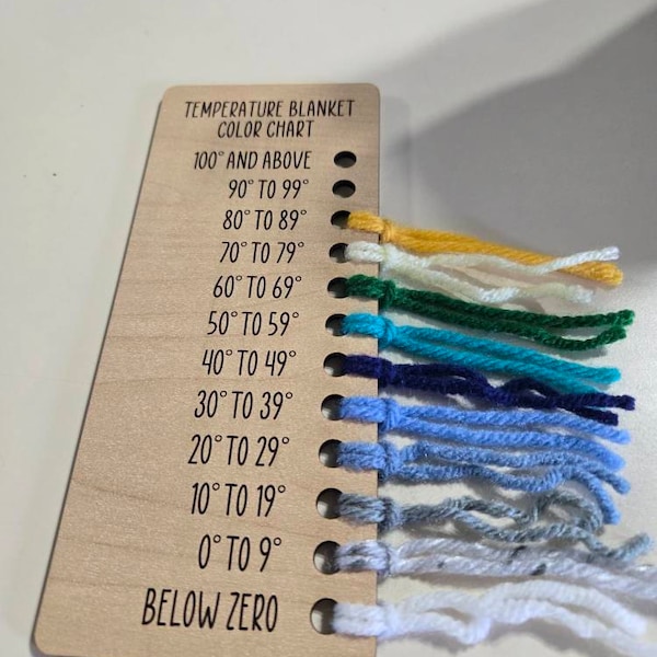Temperature Blanket Color Chart Pocket Size Reusable Acrylic Card ...