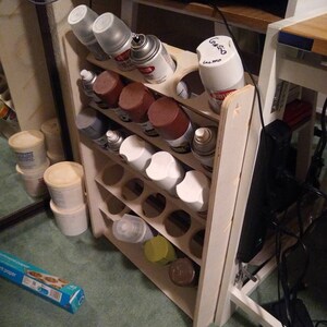 Larger Capacity, 25 Can Spray Paint Rattle Can Organizer. Comes With ...