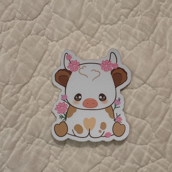12 Birth Month Cow Stickers, Cute Cow Stickers, Waterproof Water Bottle ...