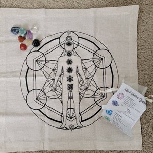 Energy Healing Metatron Grid Cloth Linen Cloth Distance Healing Reiki ...