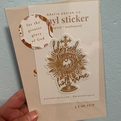 Blessed Be God Sticker, Divine Praises Decal, Adoration Sticker ...