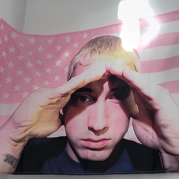 Eminem FREE TRACKED Shipping Pink American Flag Wall Tapestry/ Wall ...