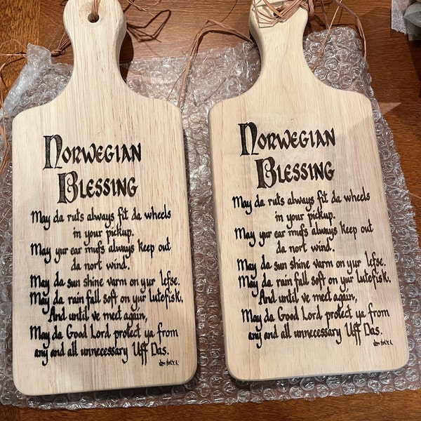 Norwegian Blessing - Laser Engraved Cutting Board - Etsy