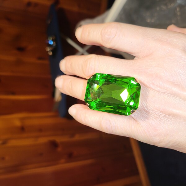 Cocktail Ring, Oversized Ring, Big Crystal Ring, Huge Stone Ring, Large ...